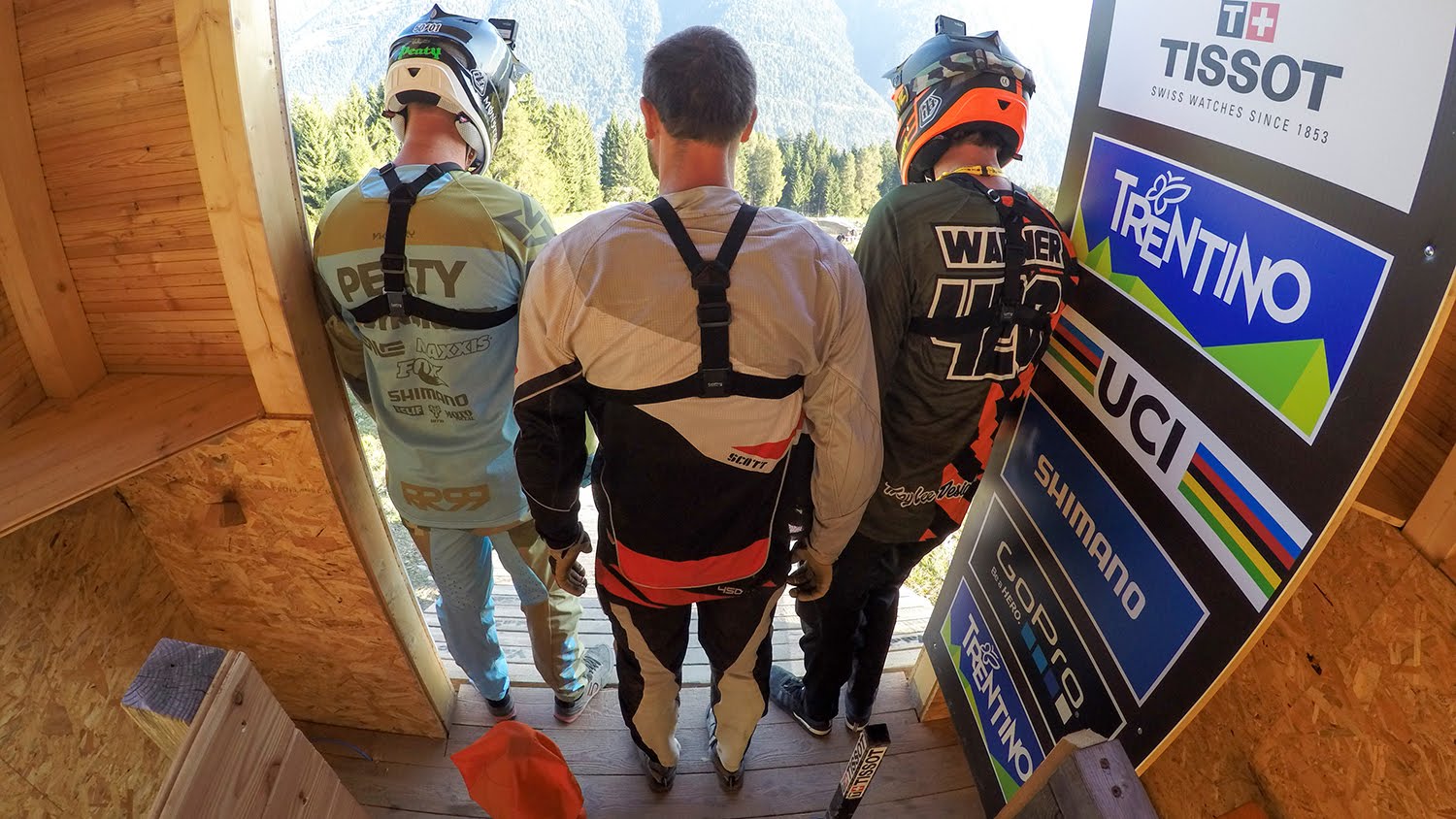 Viendo el circuito de Val di Sole con Caluori, Peat y Warner